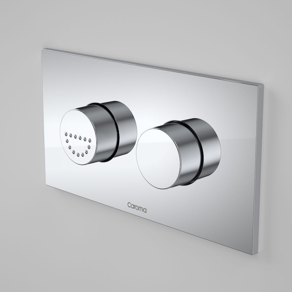 Caroma Invisi Series II® Round Dual Flush Plate & Raised Care Buttons ...