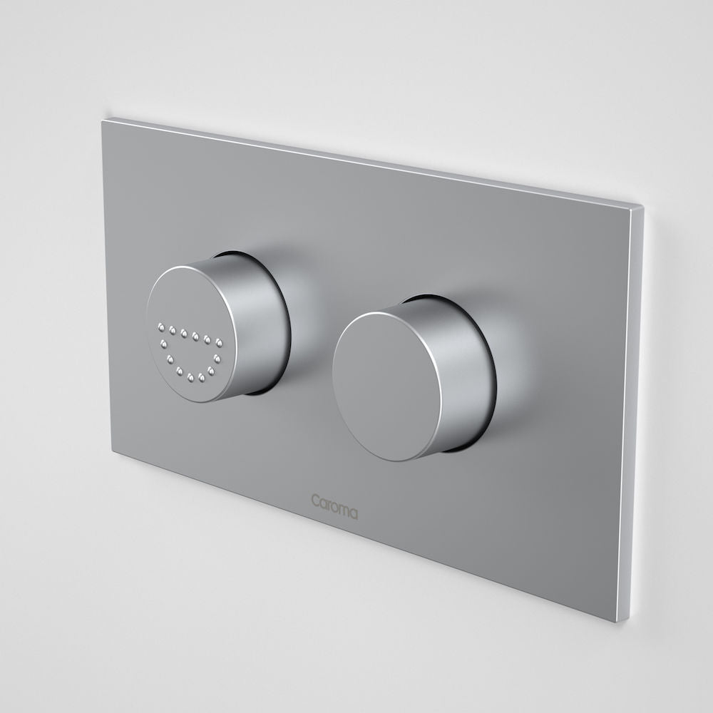 Caroma Invisi Series II® Round Dual Flush Plate & Raised Care Buttons ...