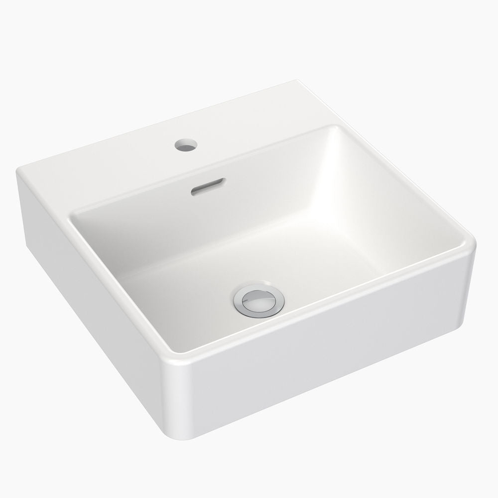 Clark Square Wall Basin 400mm (1 Tap Hole) - CL40007.W1 – Getstuff.com.au