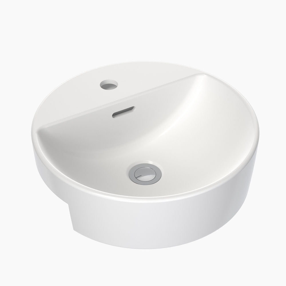 Clark Round Semi Recessed Basin 400mm (1 Tap Hole) - CL40001.W1 ...