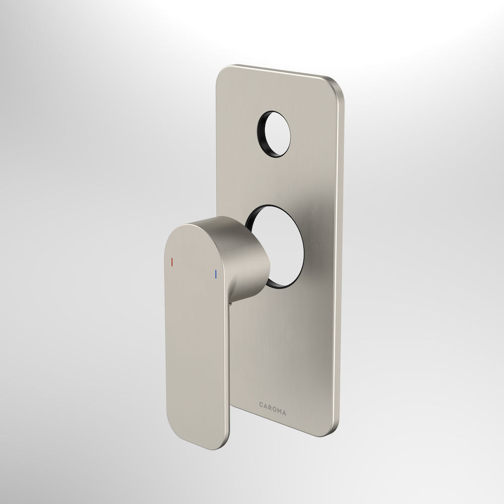 Caroma Luna Bath/Shower Mixer with Diverter Trim Kit Brushed Nickel ...