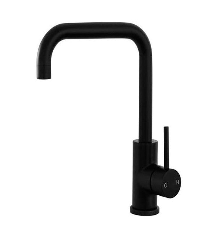 Bad Und Kuche Rund Rectangular Gooseneck Sink Mixer Matt Black - BKM202 ...