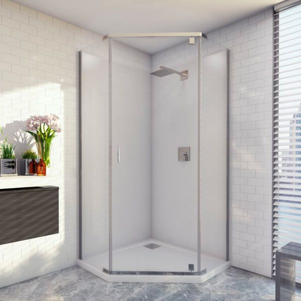 Decina Cascade Shower Screen 1000 Angled Chrome - CASSANGLEC – Getstuff ...